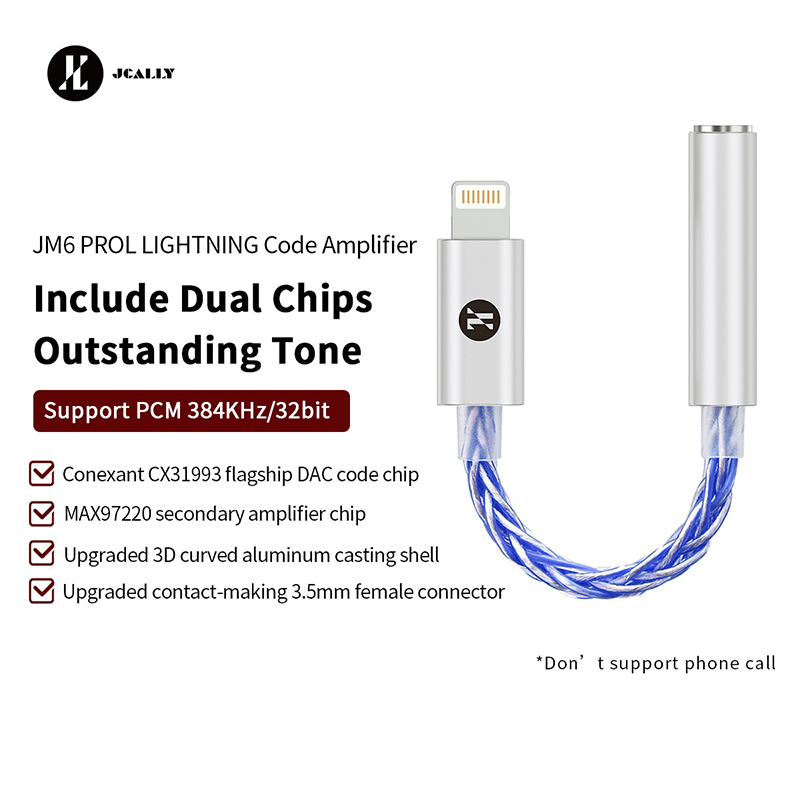 Jcally JM6PROL อะแดปเตอร์ถอดรหัสหูฟัง Lightning DAC CX3193 สําหรับ Apple | Shopee Thailand