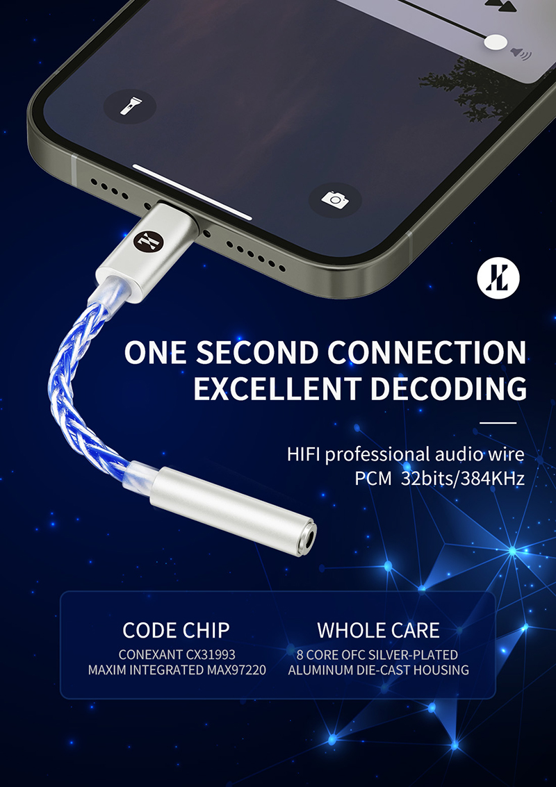 Jcally JM6PROL อะแดปเตอร์ถอดรหัสหูฟัง Lightning DAC CX3193 สําหรับ Apple | Shopee Thailand