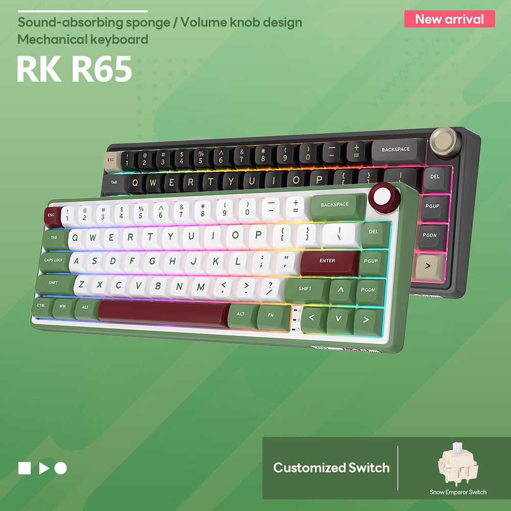 Rk ROYAL KLUDGE RK R65 ปะเก็นคีย์บอร์ดเมคคานิคอล RGB ขนาด 60% | Shopee Thailand