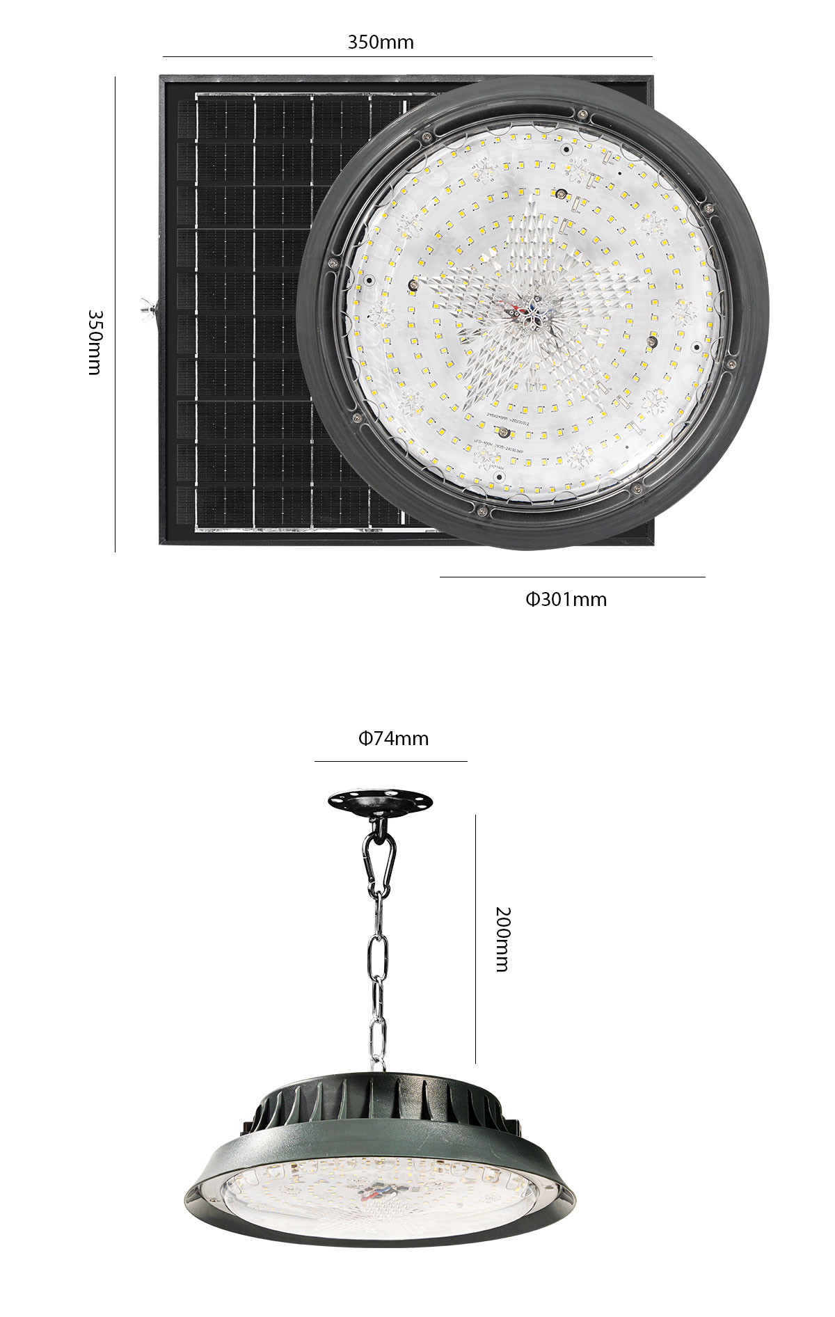 MODI โคมไฟโซล่าเซลล์ Highbay รุ่น100W/200W/300W/400W แสงขาว/คูลไวท์ ...