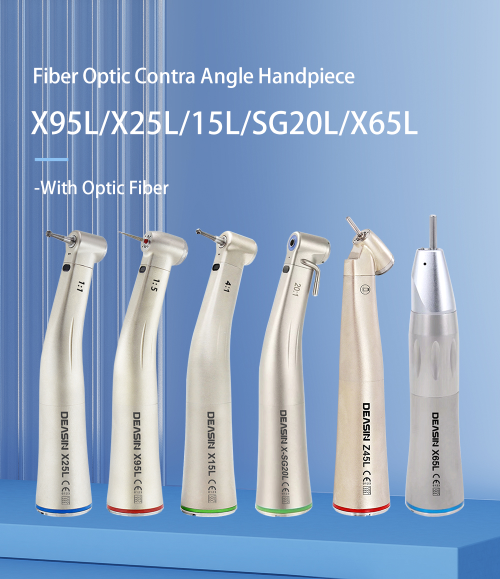 ทันตกรรม Contra Angle Low Speed Handpiece 1:1/1:5/20:1/1:4.2 ไฟเบอร์ออ ...