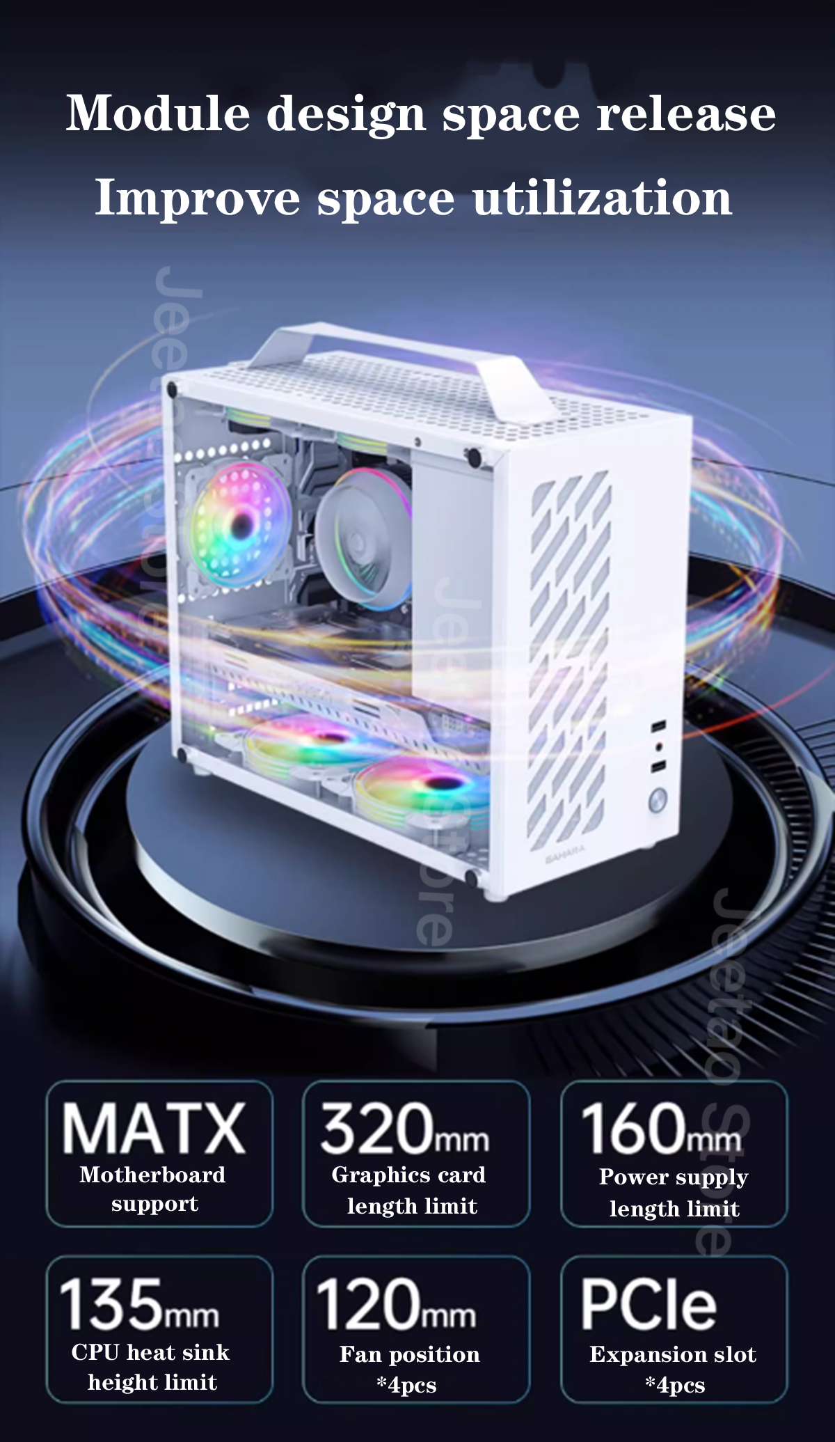 MATX Mini ITX เคสคอมพิวเตอร์ตั้งโต๊ะ Dual USB ATX พาวเวอร์ซัพพลาย ITX แบบพกพา มินิเดสก์ท็อป ตา ...