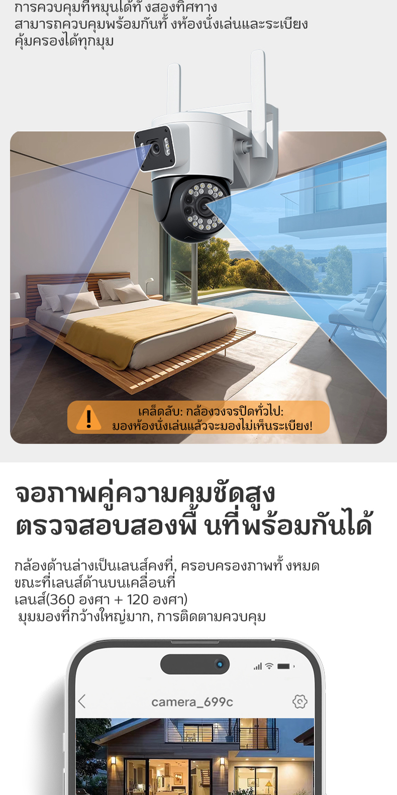 🔥[ ไฟดับก็สามารถใช้ต่อได้ ] UNEED VISION พิกเซล 4K หน้าจอคู่ 2กล้อง ดู ...
