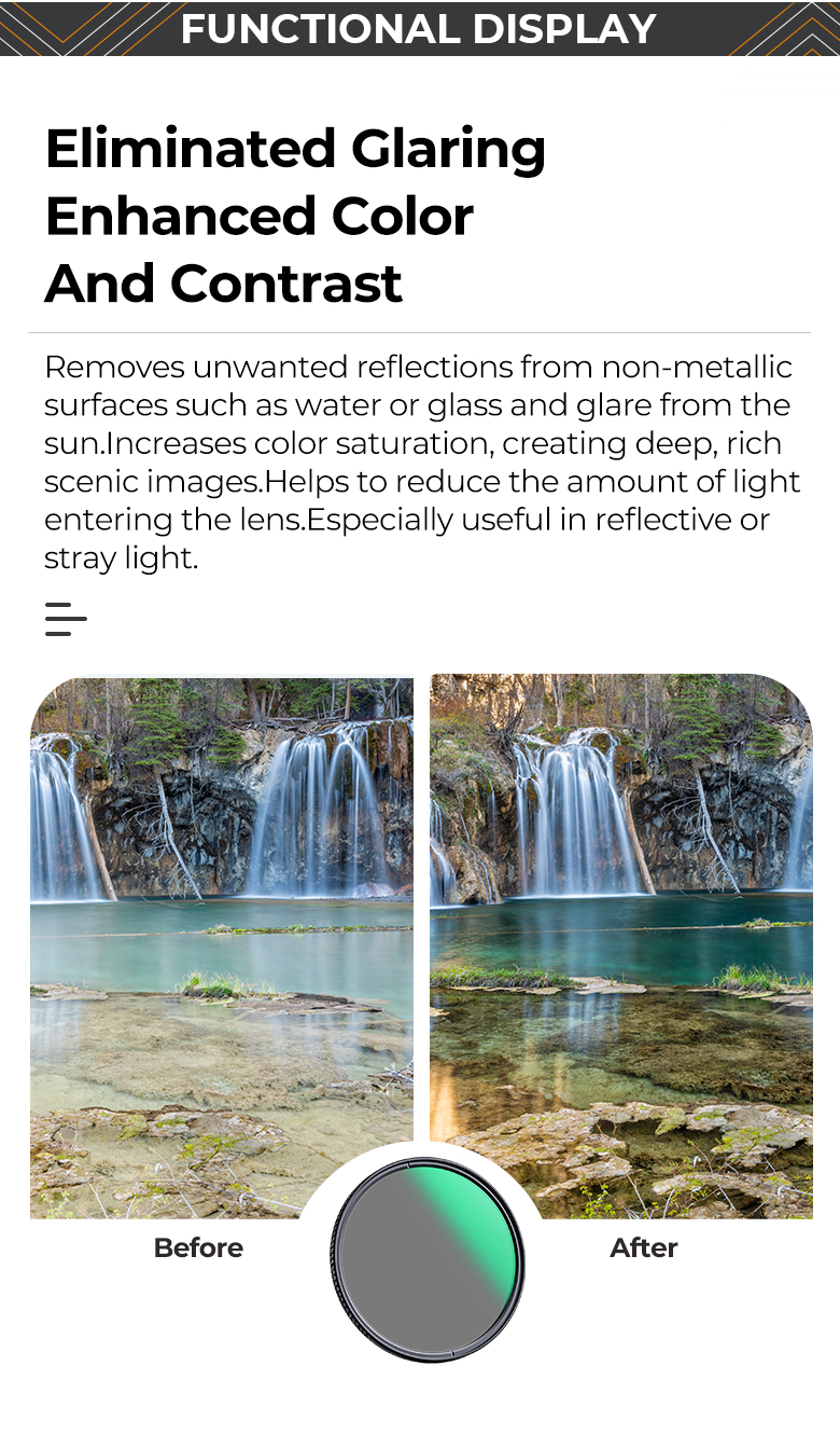 K&F CONCEPT NANO-X CPL Filter With Strong Polarization Effect and Three ...
