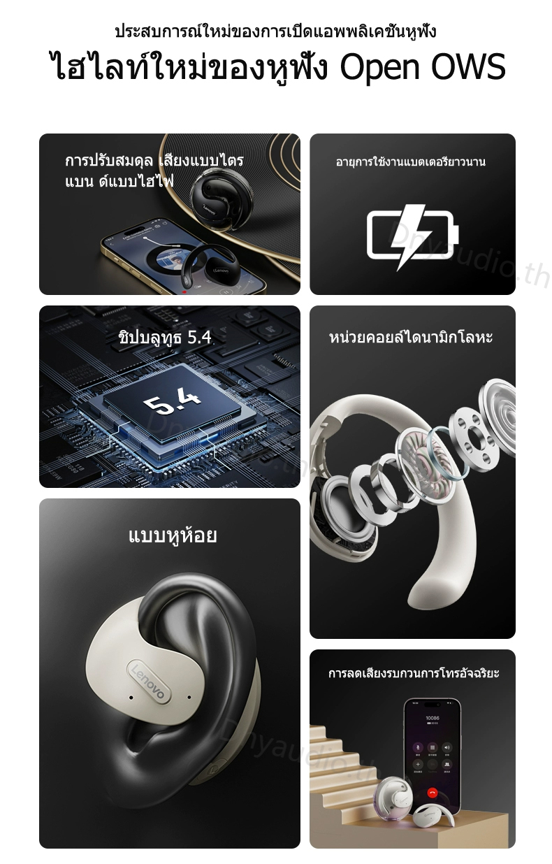 Thinkplus Lenovo X15 Pro Ows หูฟังบลูทูธ 5.4 รองรับเสียงสเตอริโอ 3D ...