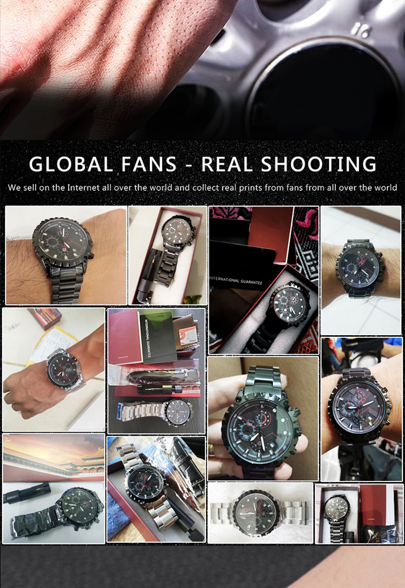 นาฬิกาสำหรับผู้ชาย ZUNPAI นาฬิกาข้อมือผู้ชาย มัลติฟังก์ชัน โครโนกราฟ ...