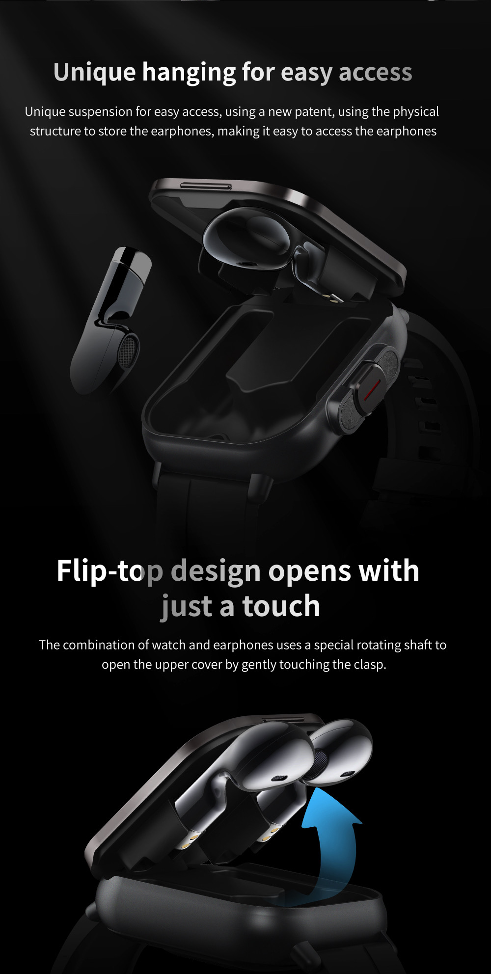 2 in 1 นาฬิกาข้อมือสมาร์ทวอทช์ บลูทูธ 2.01 นิ้ว วัดอัตราการเต้นของหัวใจ เหมาะกับการเล่นฟิตเนส ...