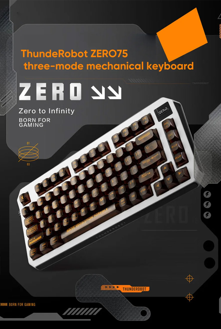 Thunderobot Zero75 คีย์บอร์ดเล่นเกมไร้สาย พร้อมสามโหมด 75 คีย์ ไฟ RGB Mac Windows | Shopee Thailand