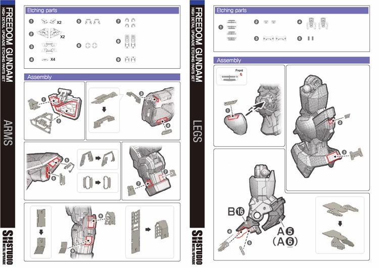 SH STUDIO MGSD Freedom Gundam High Detail Upgrade Etching Parts ...