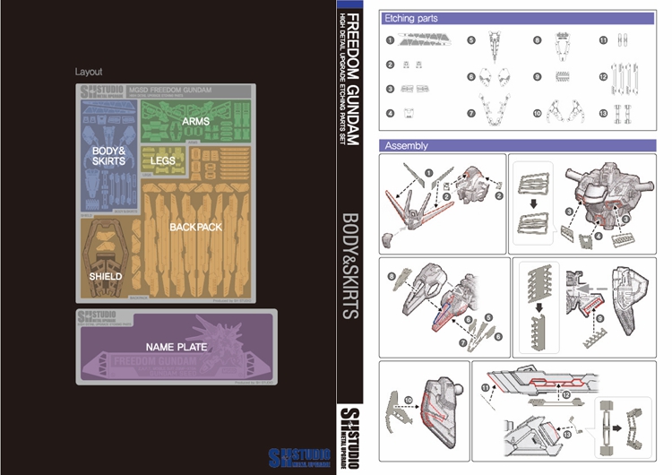SH STUDIO MGSD Freedom Gundam High Detail Upgrade Etching Parts ...