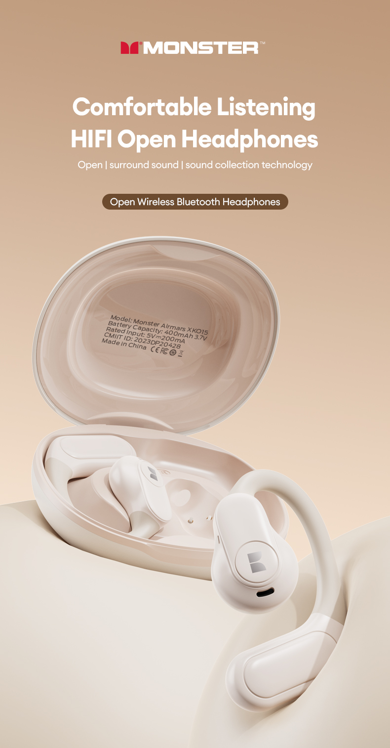 Monster XKO15 หูฟังบลูทูธ 5.4 HIFI ตัดเสียงรบกวน คุณภาพเสียง HD พลังงาน ...