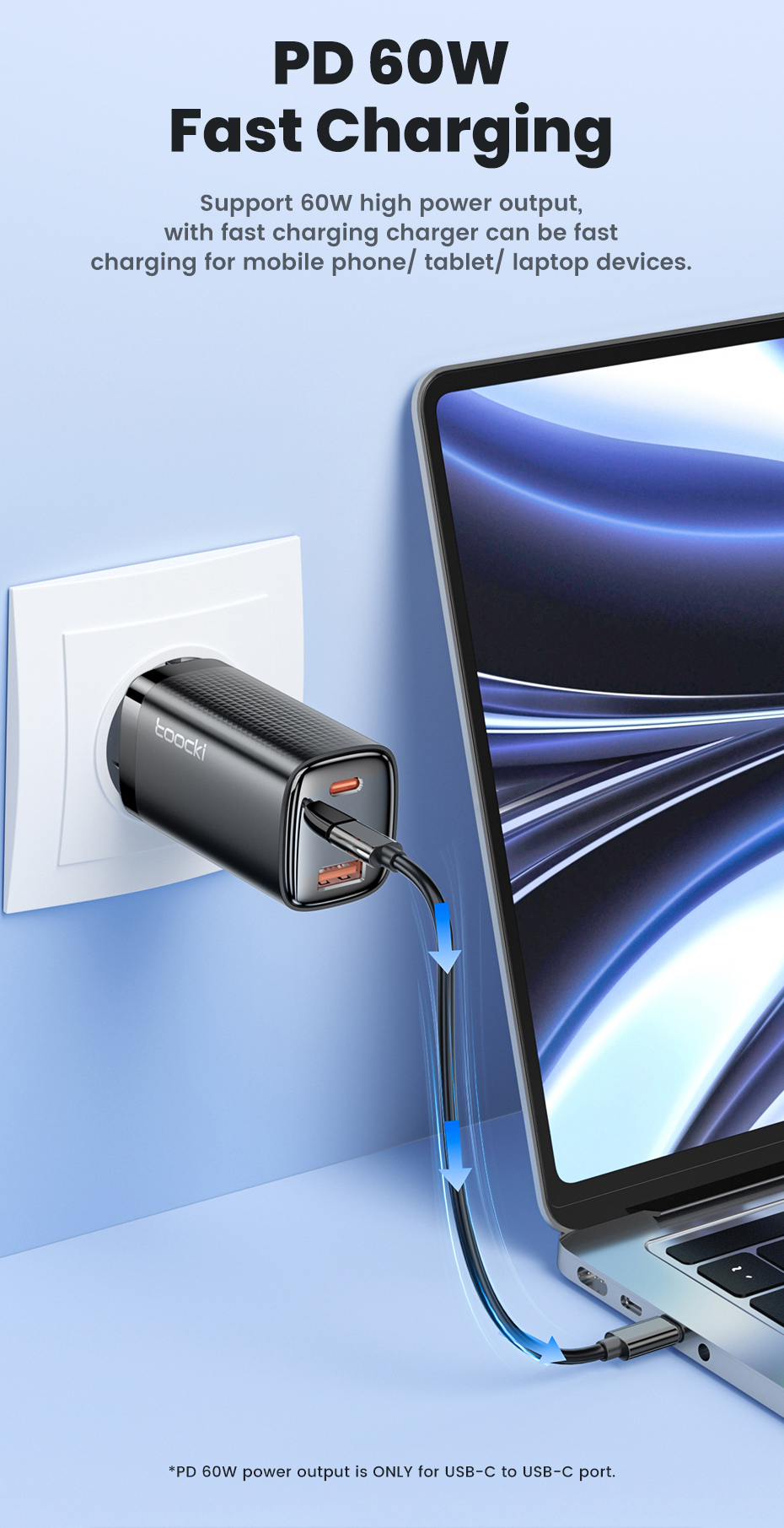 Toocki 5 in 1 สายชาร์จ อเนกประสงค์ PD 60W ชาร์จเร็ว Type C Micro Cable ...
