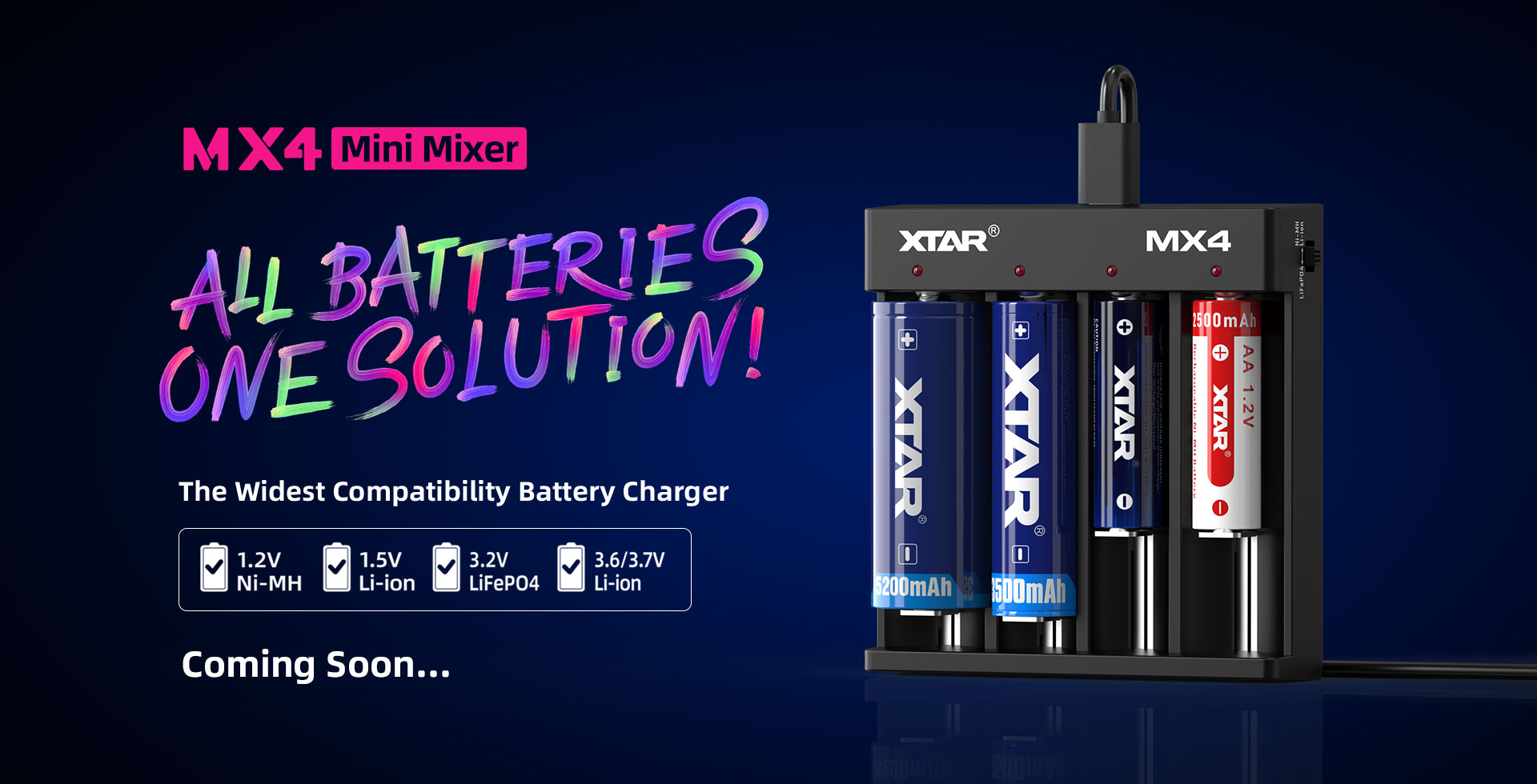 ใหม่ XTAR MX4 อุปกรณ์ชาร์จแบตเตอรี่ Type C 2024 สําหรับแบตเตอรี่ 3.6 3 ...