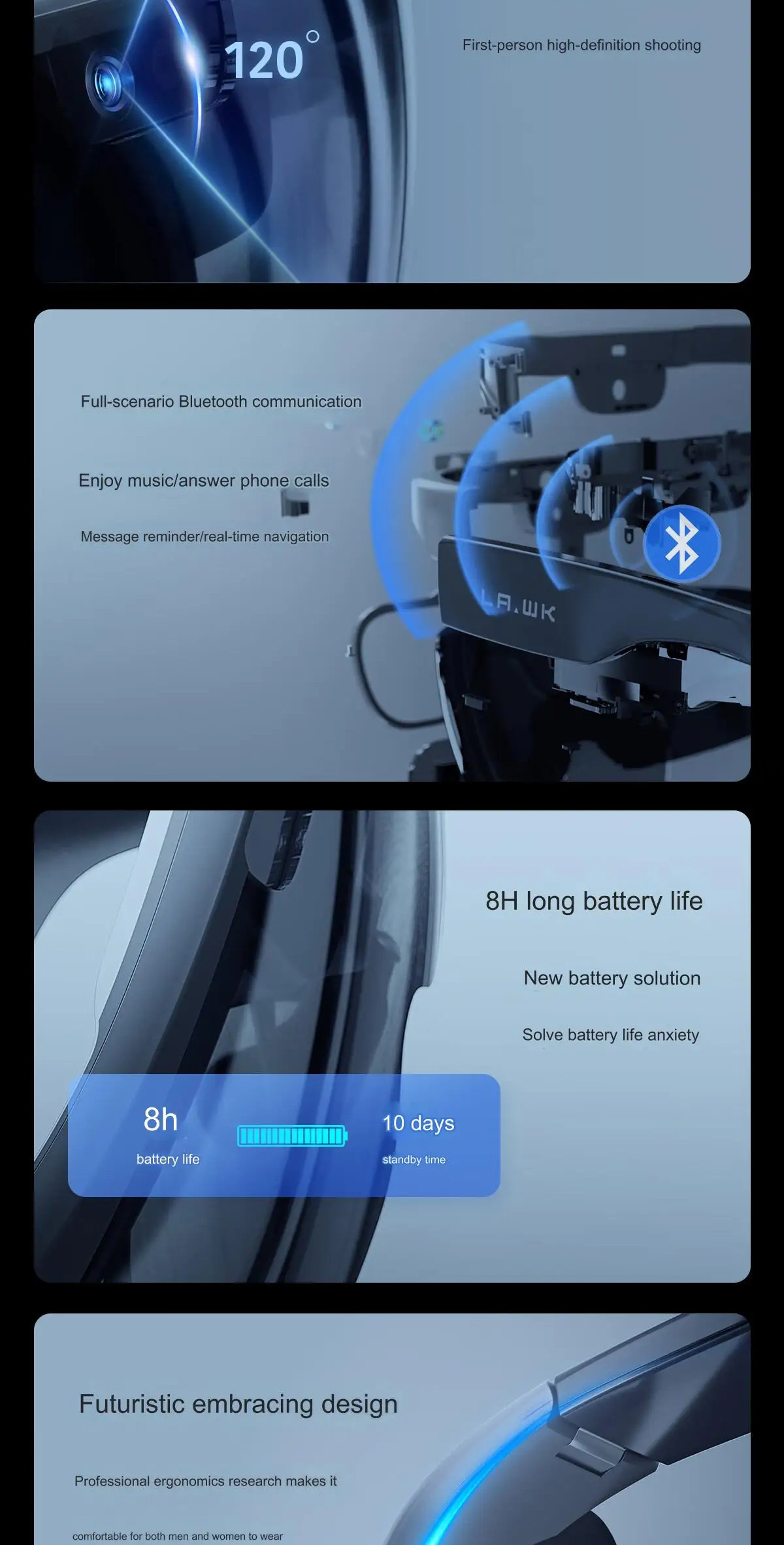 Lawk แว่นตาอัจฉริยะ Meta Lens S3 4K ความละเอียดสูง สําหรับถ่ายภาพ และ ...