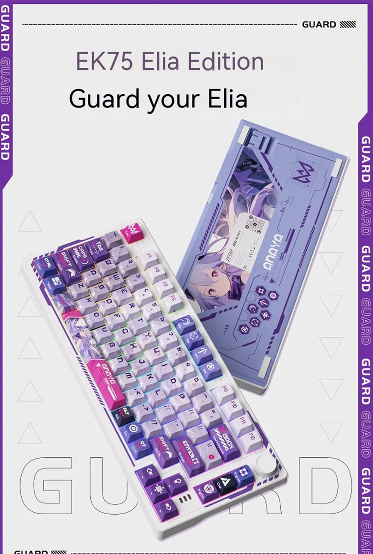 Dareu EK75 คีย์บอร์ดเมคคานิคอล มีสาย 3 โหมด 2.4G บลูทูธไร้สาย 75% 80 คีย์ RGB PBT โครงสร้างปะเก็ ...