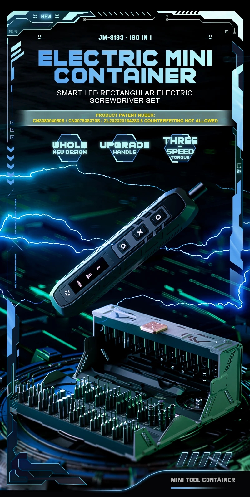 Jakemy JM-8193 180 IN 1 Precision ชุดไขควงไฟฟ้าไร้สาย Magnetic Bits ...