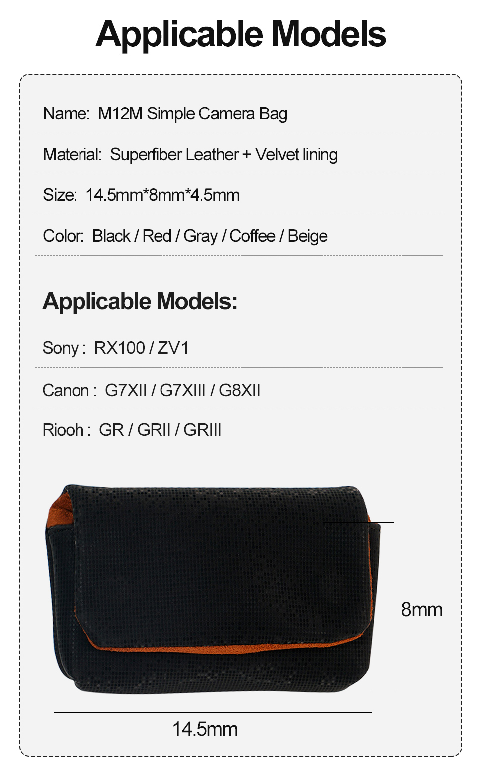 กระเป๋าเก็บกล้อง คุณภาพสูง สําหรับกล้อง Ricoh GR2 GR3 Canon G7X G9X ...