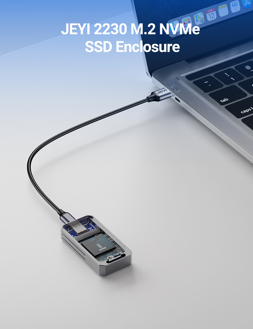 Jeyi i9 2230 NVMe HDD SSD Enclosure JMS583 TYPEC 3.1 PCIe USB3.2 10Gbps ...