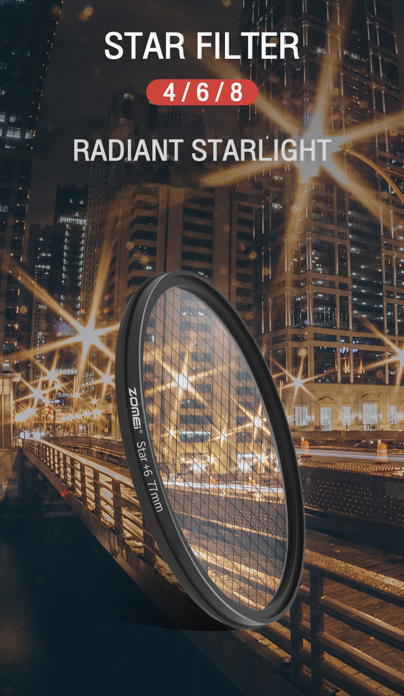 Star Filter lens 4/6/8 ตัวกรองดาว สำหรับกล้อง DSLR หลายเคลือบ ฟิลเตอร์ ...