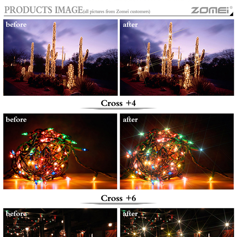 Star Filter lens 4/6/8 ตัวกรองดาว สำหรับกล้อง DSLR หลายเคลือบ ฟิลเตอร์ ...