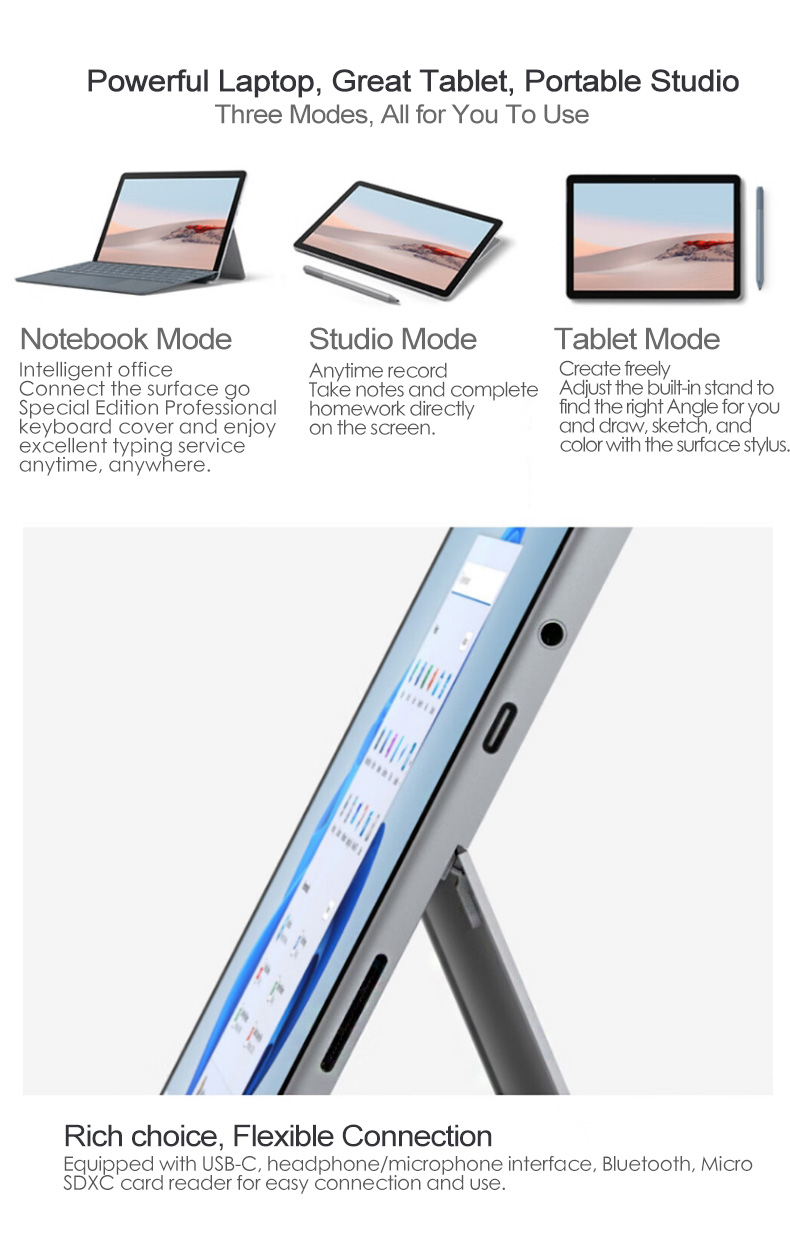 Microsoft Surface Go1 Go2 Go3 แล็ปท็อป 2-in-1(Win10 หรือ win11 ระบบ ...