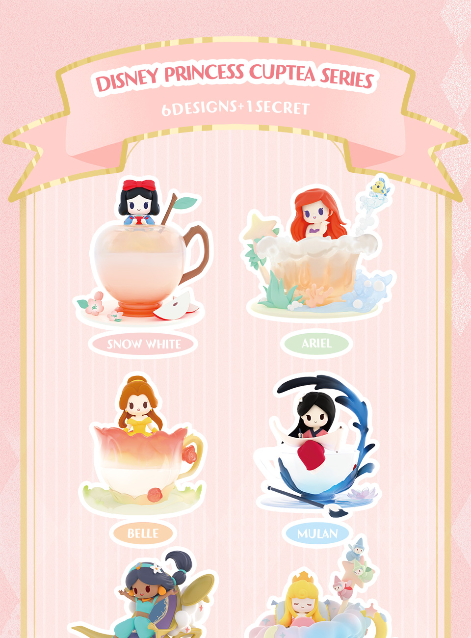 52TOYS Disney Princess D-baby Series-Teacup Sweeties Blind Box Figure ...