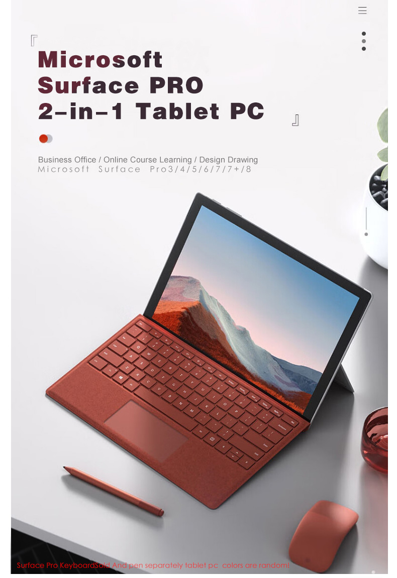 Microsoft Surface Pro2 Pro3 Pro4 Pro5 Pro6 Pro7 Pro7+ Surface go1/go2/go3 แล็ปท็อป 2-in-1 ...