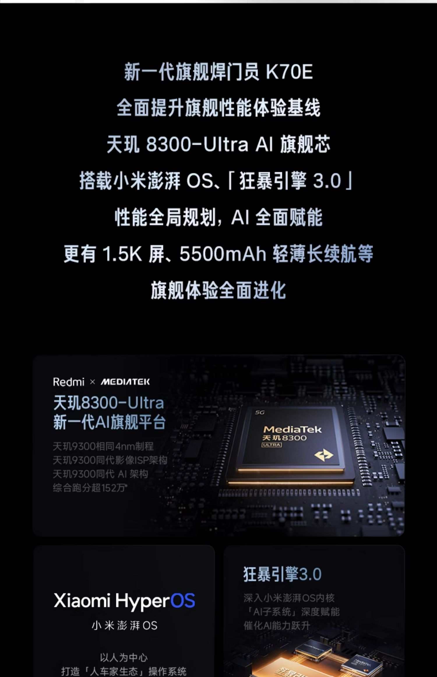 Xiaomi Redmi K70E 6.67 นิ้วขนาดสมาร์ทโฟน 5G 8300-Ultra 5500mAh NFC ...