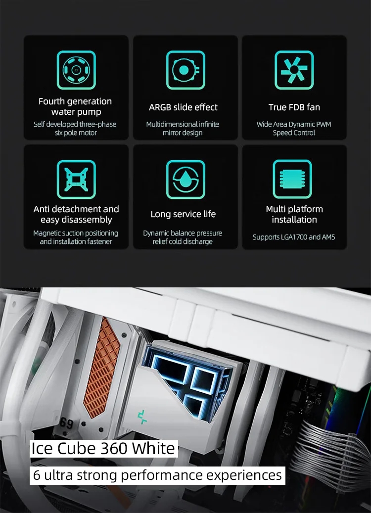 Deepcool LT720 พัดลมระบายความร้อน CPU 360 มม. ARGB 120 มม. สําหรับ LGA1700 2011 115x AM4 AM5 ...