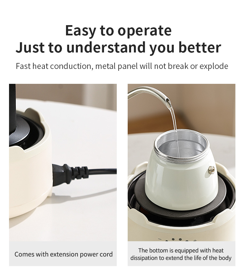 Bincoo กาแฟหม้อมอคค่า Potal เซรามิคเตาความร้อนต้มชาเตาทั่วไปหม้อมอคค่าฐานความร้อน 220V | Shopee ...