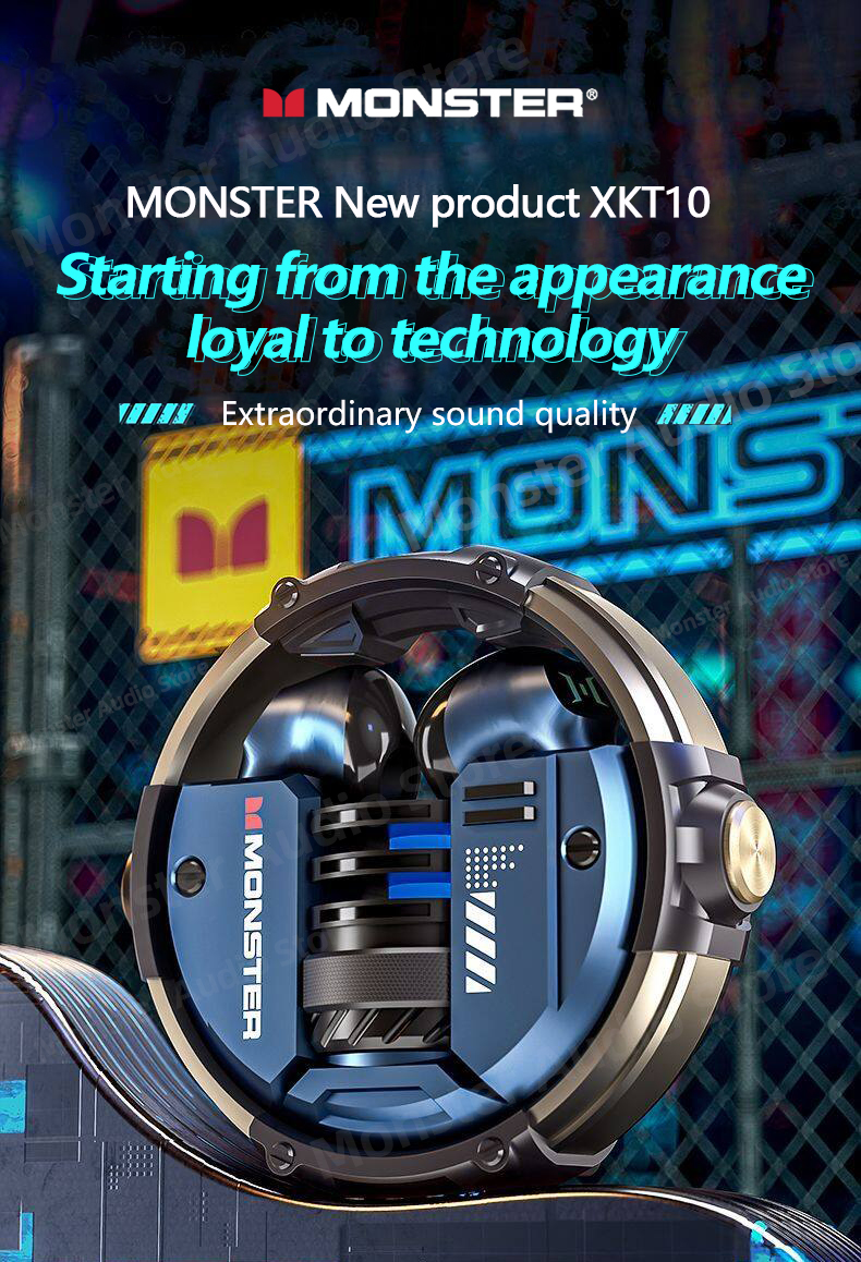Monster XKT10 หูฟังบลูทูธไร้สาย TWS ลดเสียงรบกวน พร้อมไมโครโฟน Bt 5.2 ...