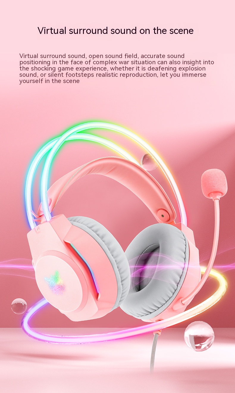 Onikuma X26 พร้อมไมโครโฟนและหูฟังเกมลดเสียงรบกวนไฟ RGB เย็นสำหรับ ...