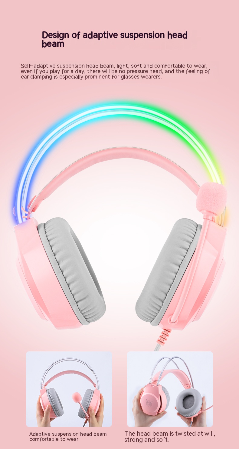 Onikuma X26 พร้อมไมโครโฟนและหูฟังเกมลดเสียงรบกวนไฟ RGB เย็นสำหรับ ...