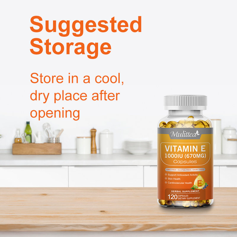 Mulittea Vitamin E 1000IU (670MG) Capsules วิตามินอี สารต้านอนุมูลอิสระ ...