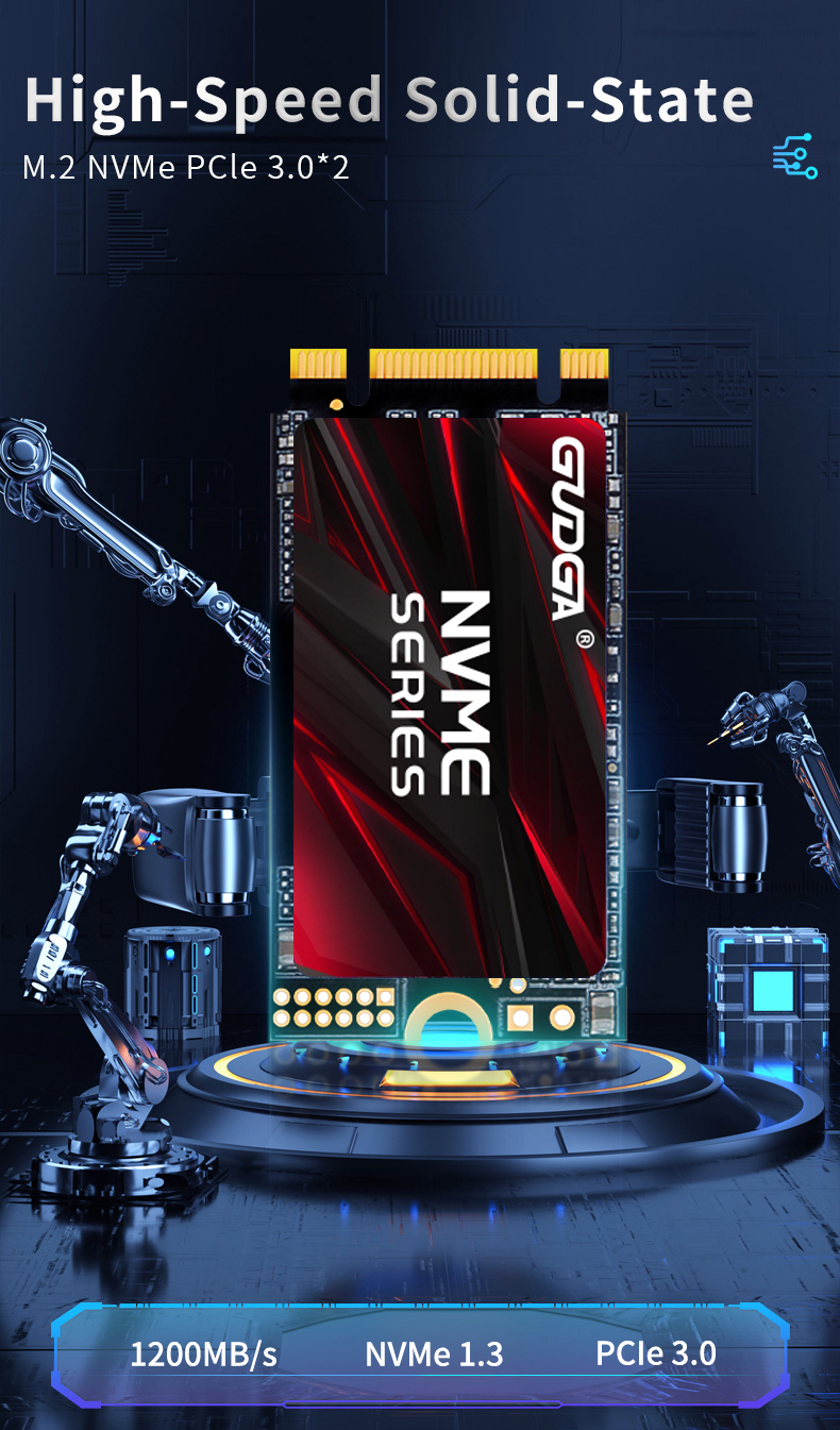 Gudga NVMe ฮาร์ดไดรฟ์ภายใน SSD M2 128GB 256GB 512GB 1TB PCIe 3.0x2 M.2 NVMe 2242 สําหรับแล็ปท็อป ...