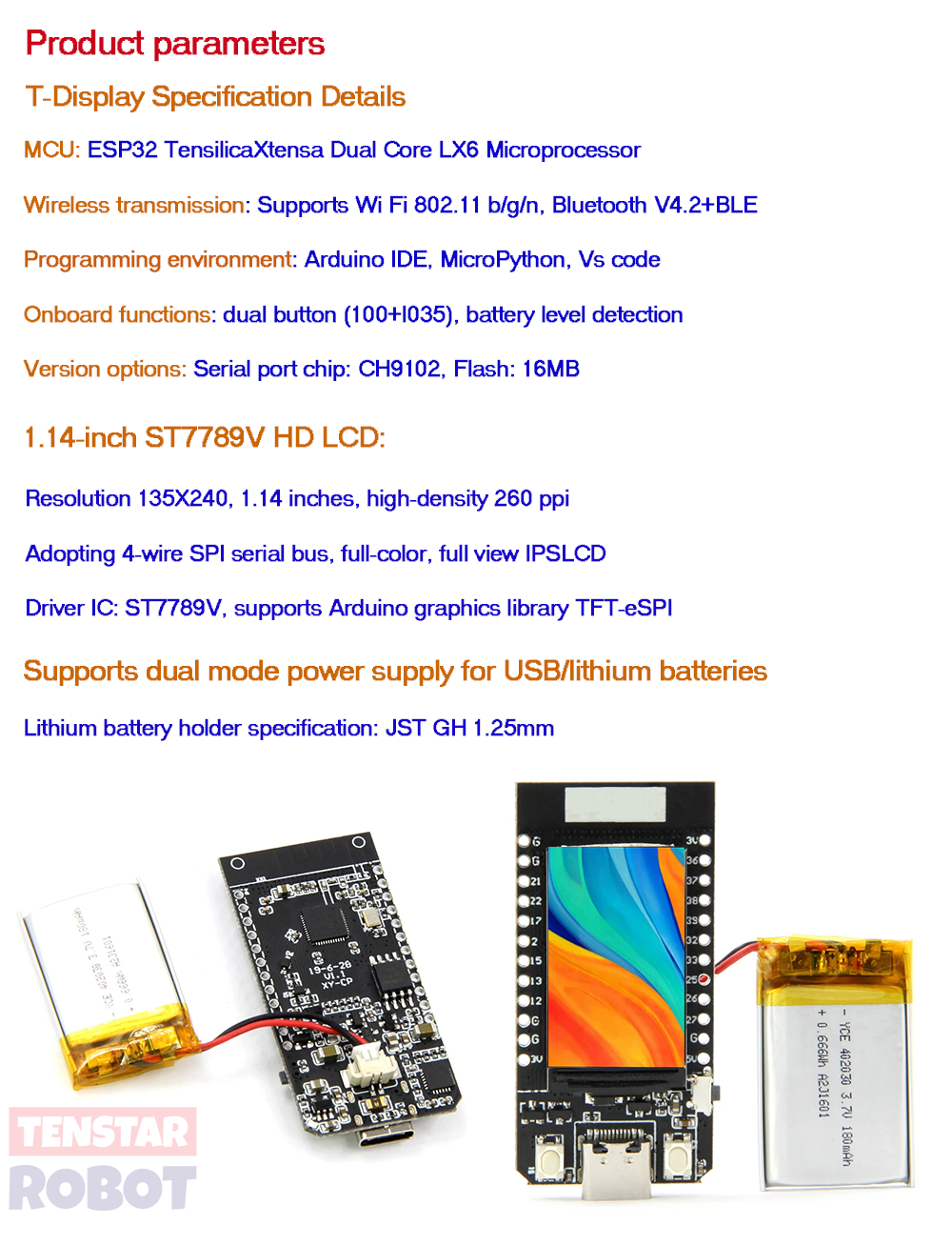 Ttgo T-Display ESP32 CH9102F 16MB WiFi และบลูทูธโมดูล Development Board 1.14 นิ ้ ว LCD Control ...