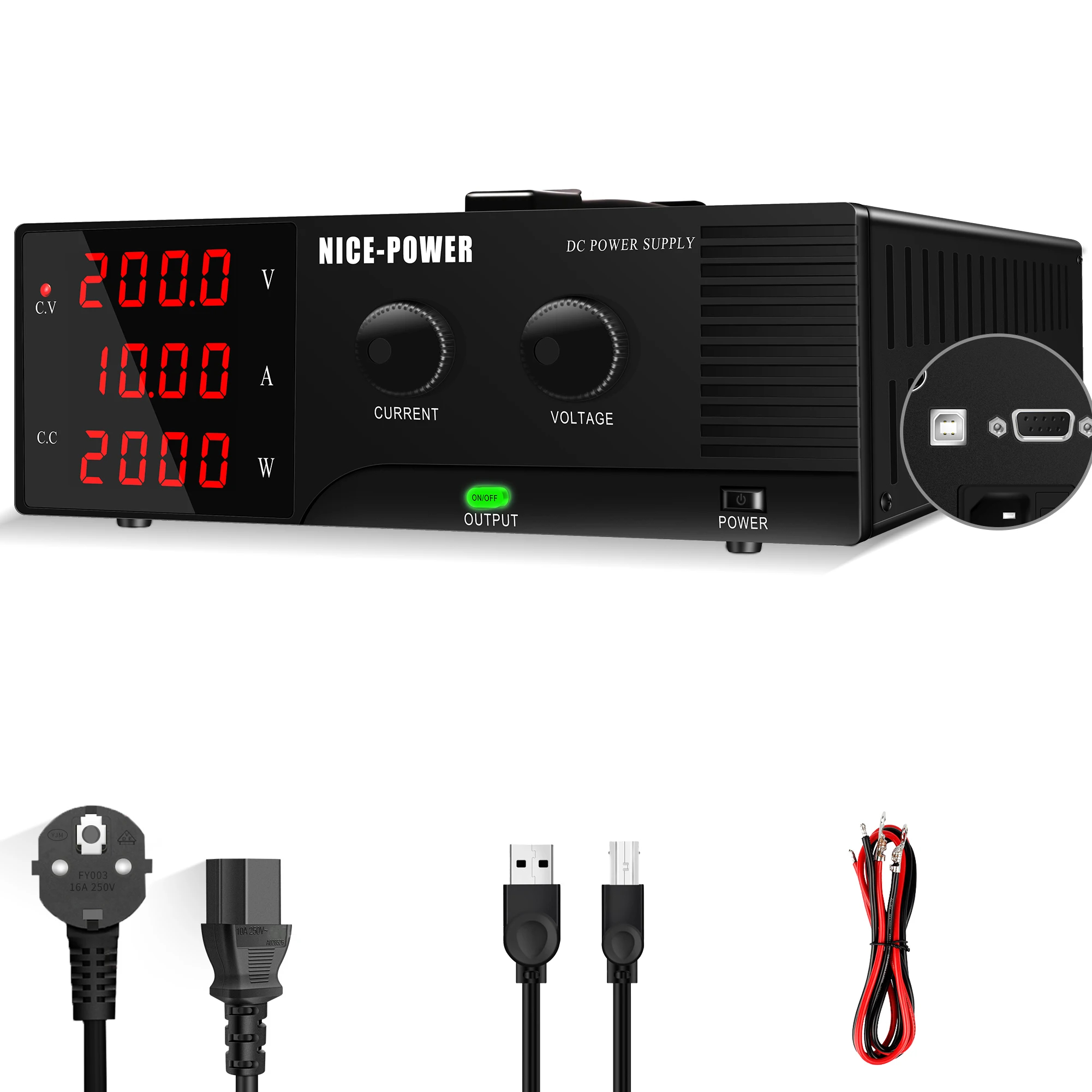 Nice-power ปรับ DC power supply RS-232-USB 15V 30V 60V 100V 150V 200V 300V แรงดันไฟฟ้า Regulato ...