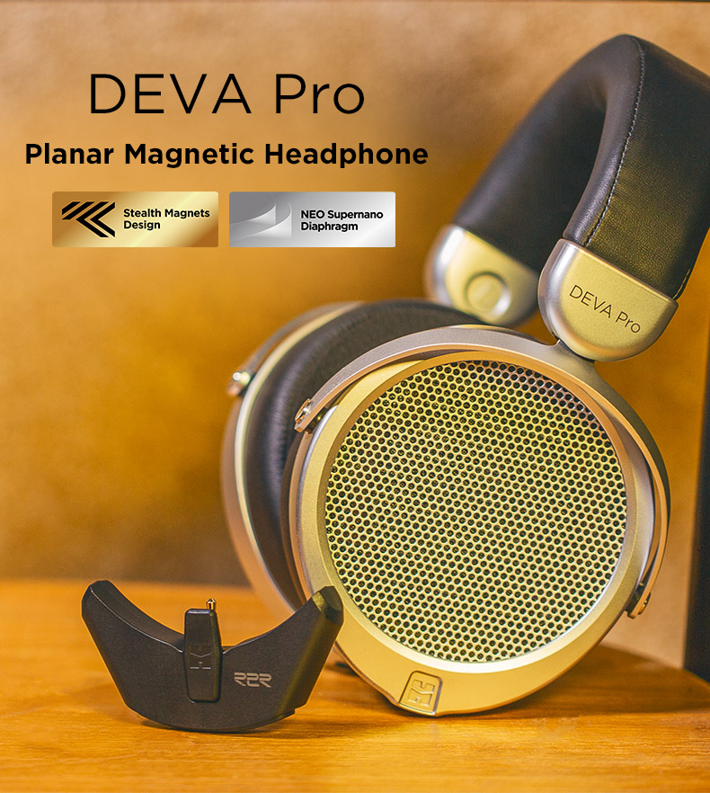 Hifiman Deva-Pro Over-Ear Full-Size Open-Back Planar Magnetic Headphone with Bluetooth Dongle ...