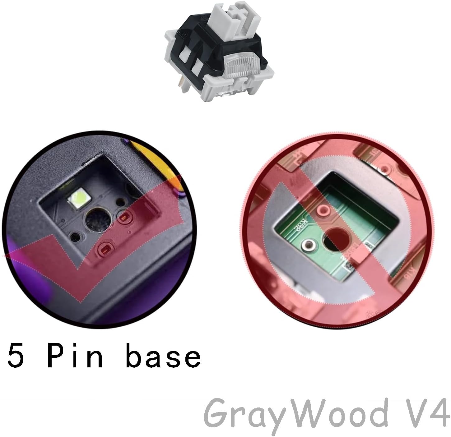 LEOBOG สวิตช์คีย์บอร์ดเชิงกล Graywood V4 Switch,5 Pin Linear Switches with POM Stem PC Housing ...