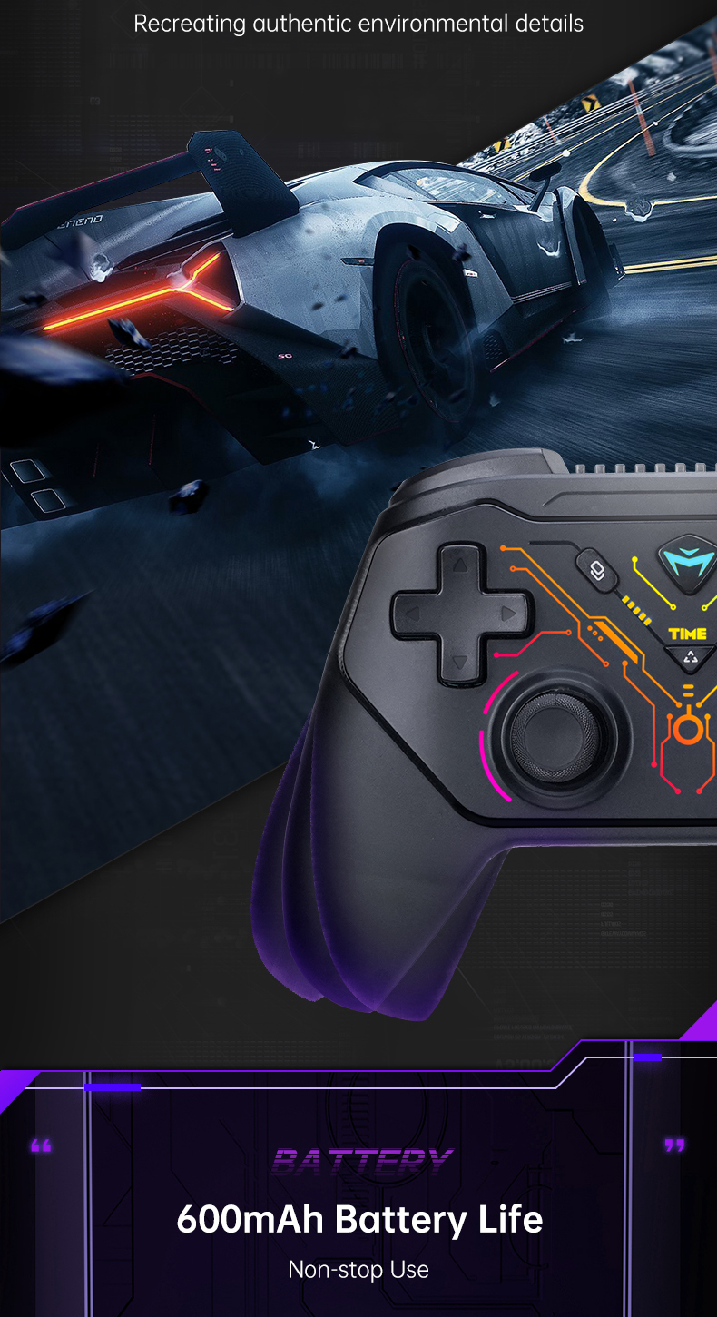 Machenike G3S จอยเกมไร้สาย โปร่งแสง PS เหมือนเค้าโครง RGB Backlit Plug ...