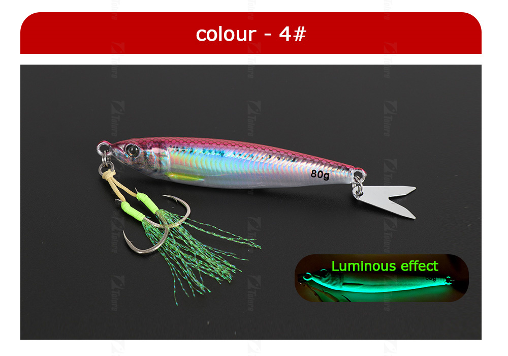 Tolure 2024 ใหม่ Jigging Lures 40g 60g 80g Long Casting Fishing Jig Lure 三维 พิมพ์ Body Luminous ...