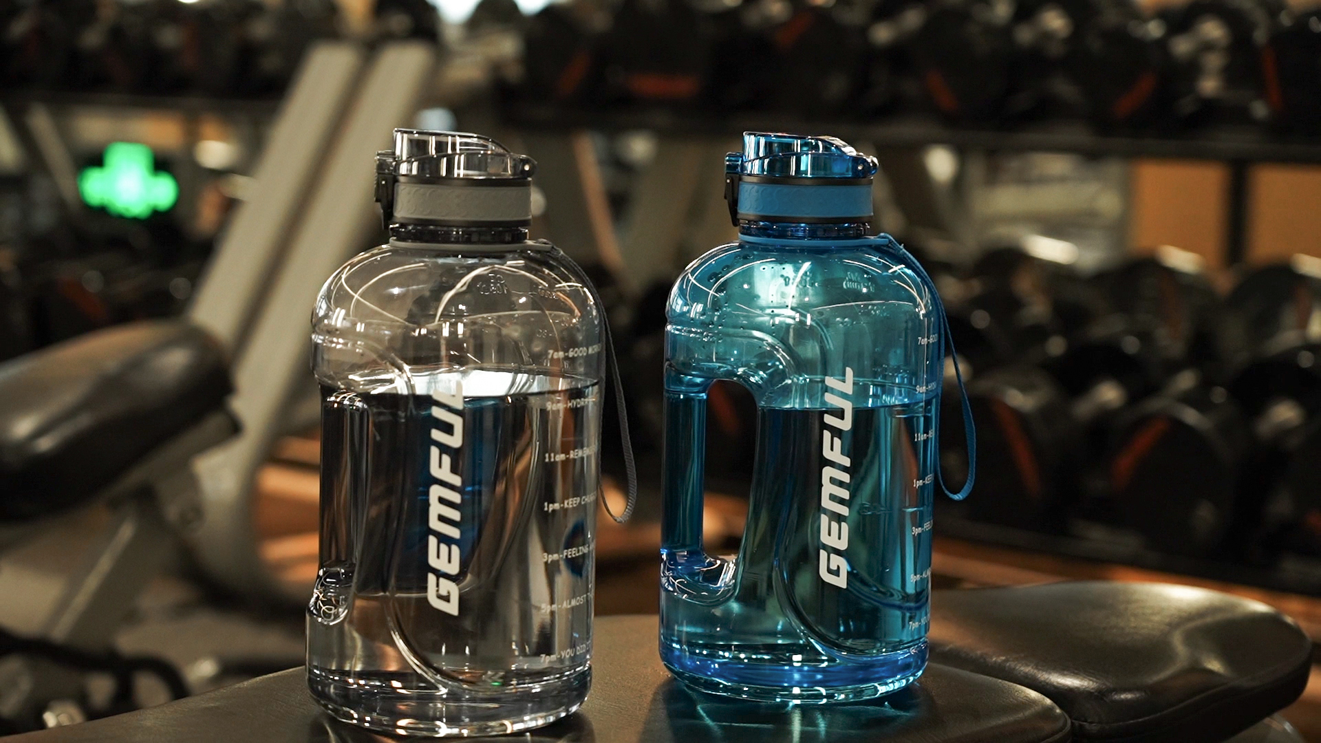 GEMFUL ขวดน้ําขนาดใหญ่ 3 ลิตรพร้อมเครื่องหมายเวลา BPA ฟรีเหยือกดื่มความ ...