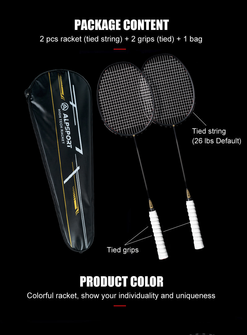 ALP XHP 6U 72g Ultralight G5 100% คาร์บอนไฟเบอร์ไม้แบดมินตันพร้อมกล่อง ...