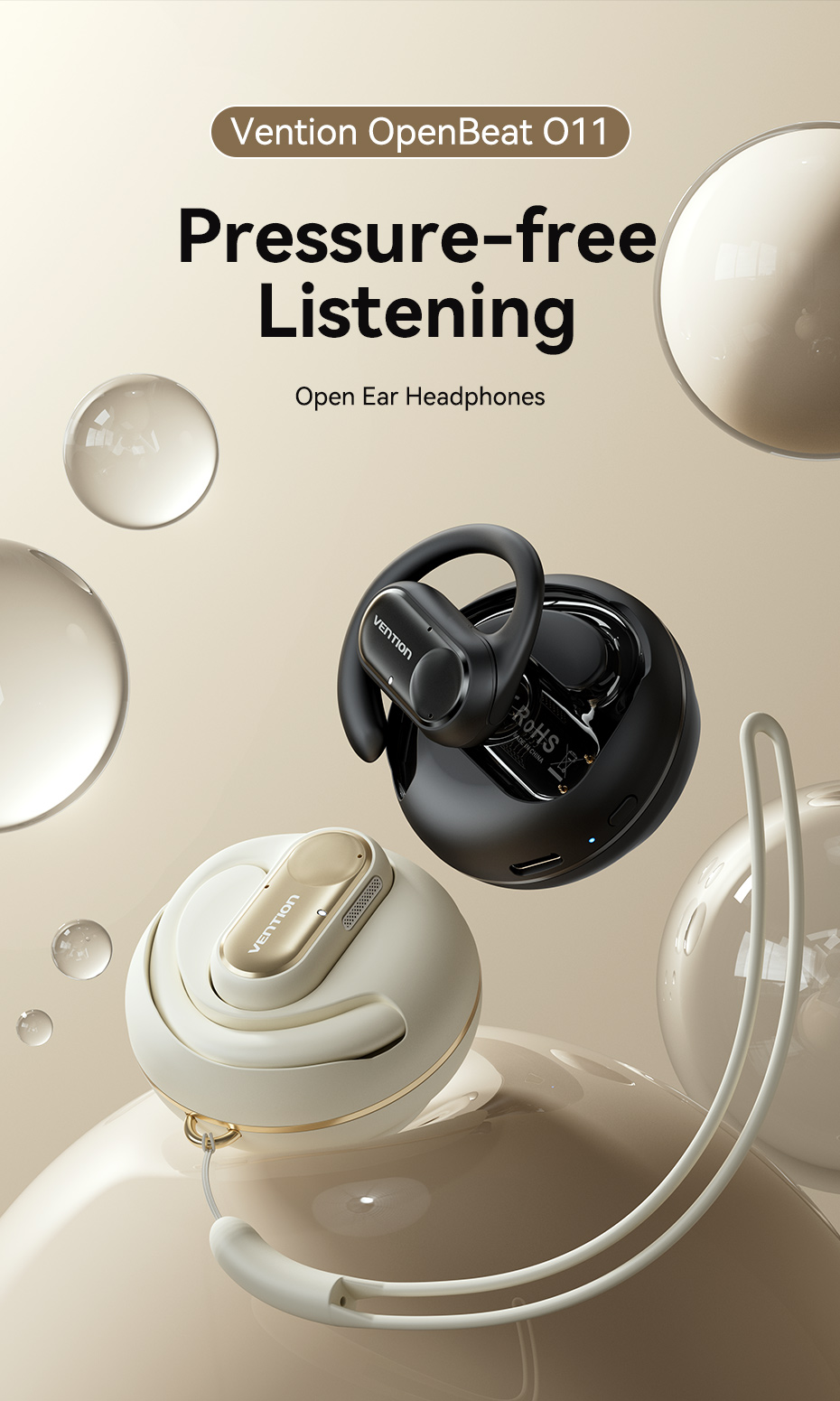 Vention OWS หูฟังบลูทูธไร้สาย 011 บลูทูธ 5.3 IPX5 สําหรับ Iphone IPad ...