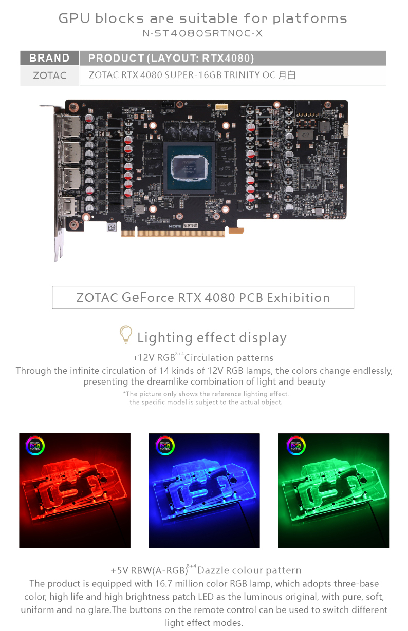 Bykski Full Cover GPU Water Cooling Block สําหรับ ZOTAC RTX 4080 SUPER ...