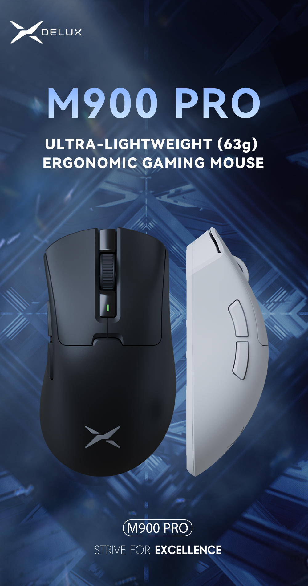 Delux M900 PRO M900PRO PAW3395 เมาส์เกมมิ่งไร้สาย DPI 26000 2.4G พร้อม ...