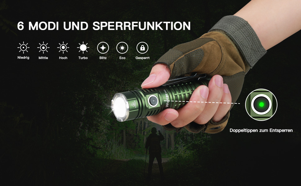 Wurkkos TS22 ไฟฉาย LED 21700 สีเขียว ชาร์จ USB C XHP70.2 4500LM IP68 ...