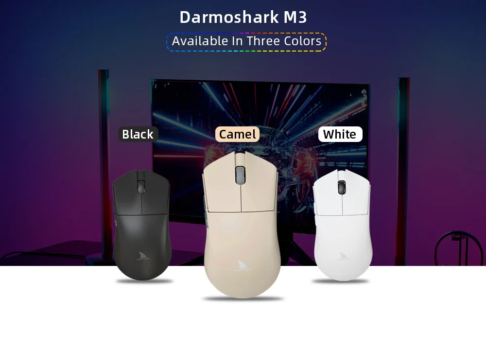 Darmoshark M3 Pro Max เมาส์สําหรับเล่นเกม 3 โหมดรองรับสายการเชื่อมต่อ ...