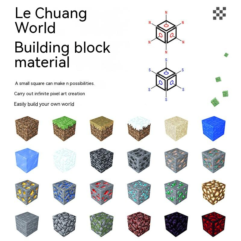 Minecraft Magnetic Cube Building Blocks-2 ซม.แม่เหล็กหกด้าน DIY ประกอบ ...