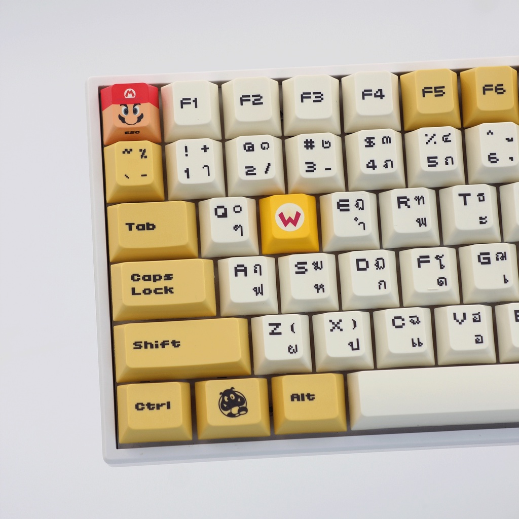 Mario Villain Keycap ภาษาไทย 123 Keys OEM Profile PBT Material DIY for ...